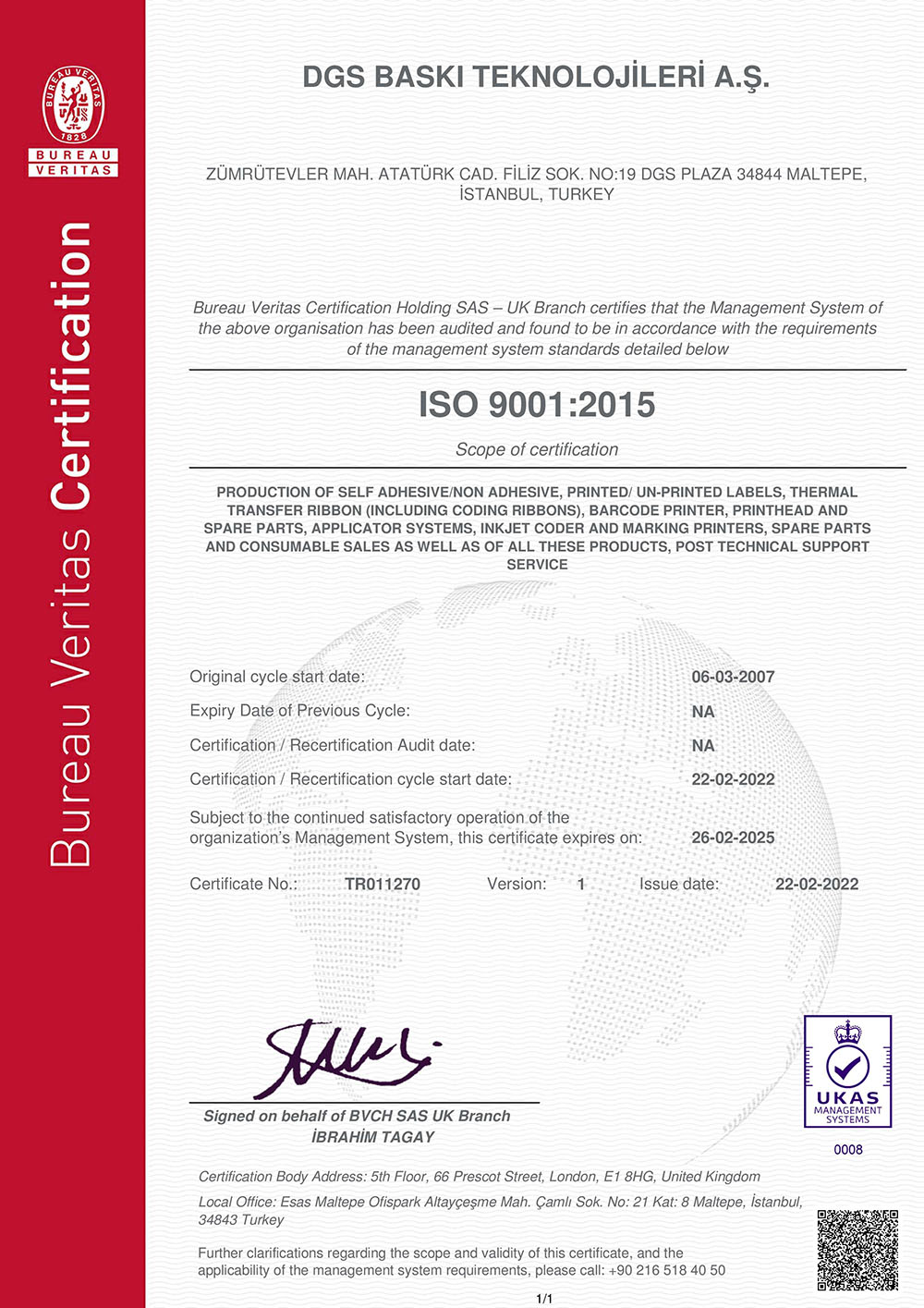 Quality System Certificates - DGS Printing Technologies | Label ...